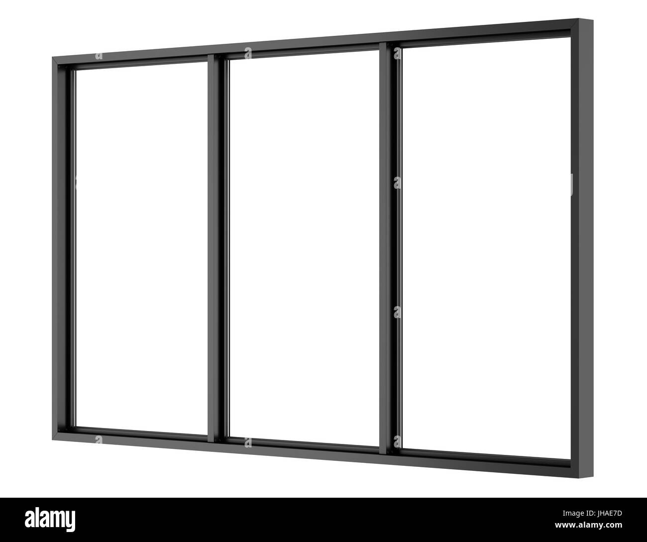 black metallic window isolated on white background Stock Photo - Alamy