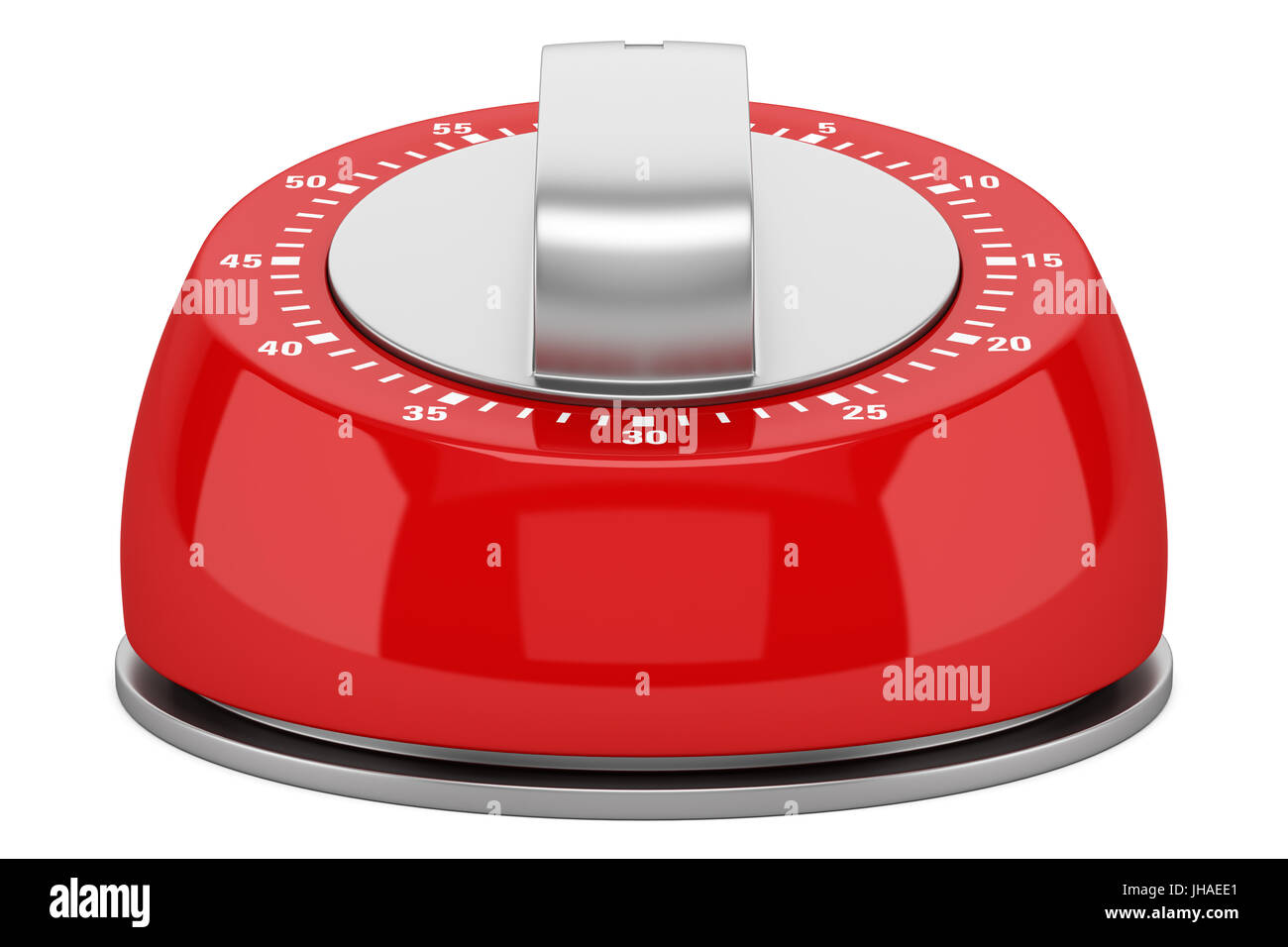 red modern kitchen timer isolated on white background Stock Photo - Alamy