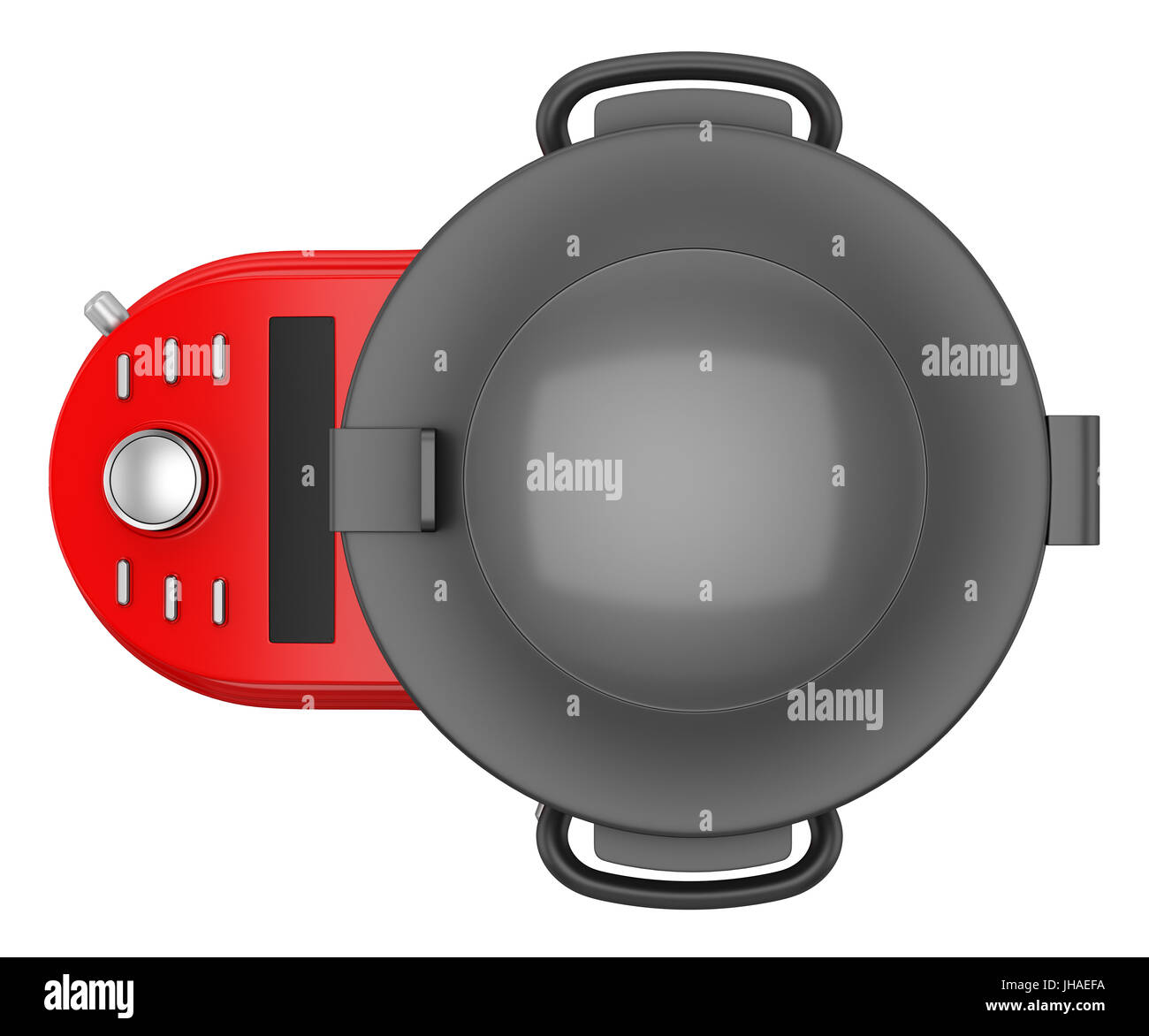 top view of red food processor isolated on white background Stock Photo ...