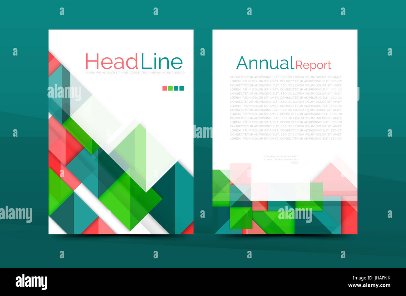 Geometric a4 front page, business annual report print template ...