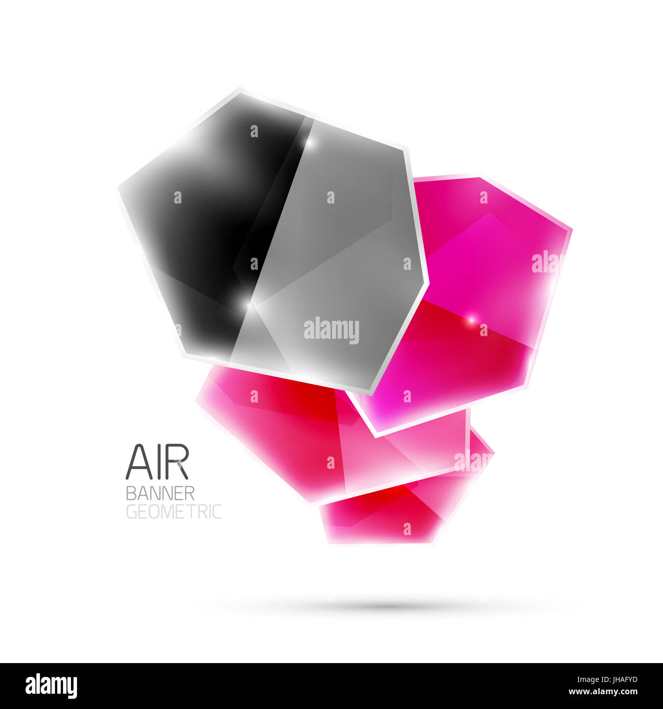 Color glossy geometric plates on white. Abstract background template ...