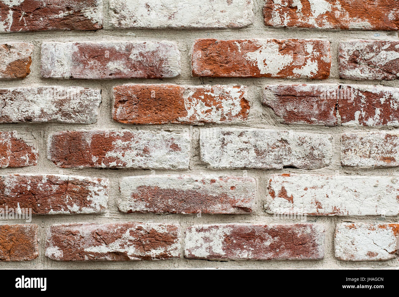 Red brick wall painted white. texture, background, design Stock Photo ...