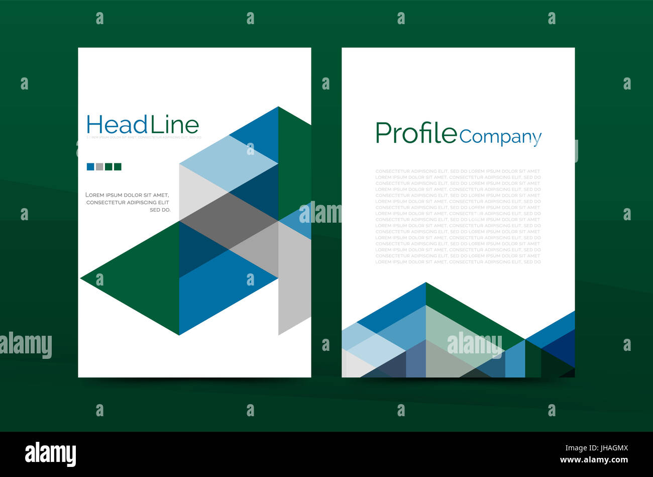 Geometric a4 front page, business annual report print template ...