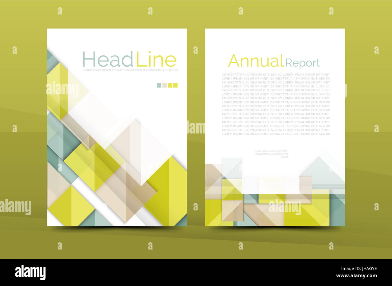 Geometric a4 front page, business annual report print template ...