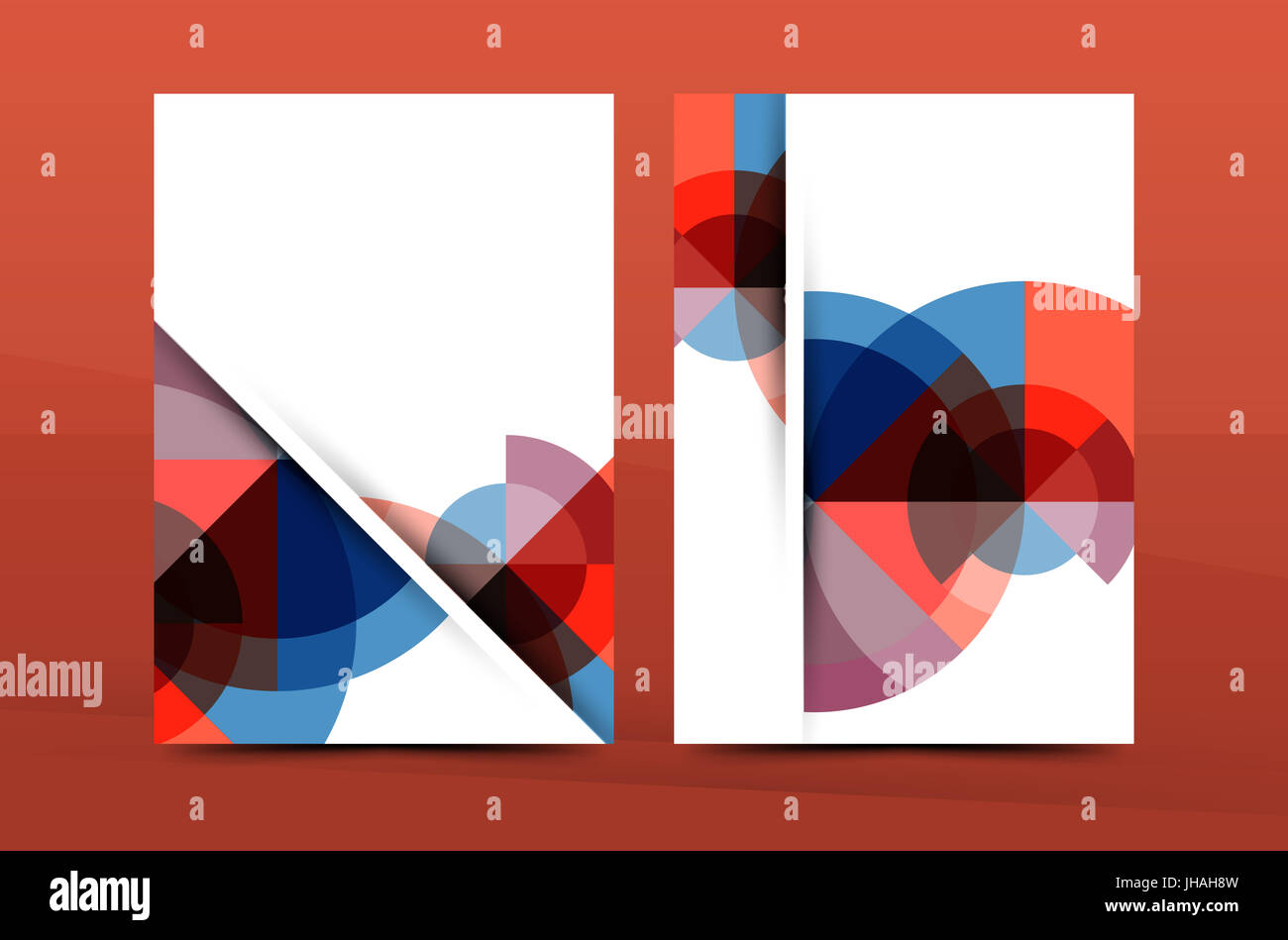 Geometric design A4 size cover print template - annual report brochure ...