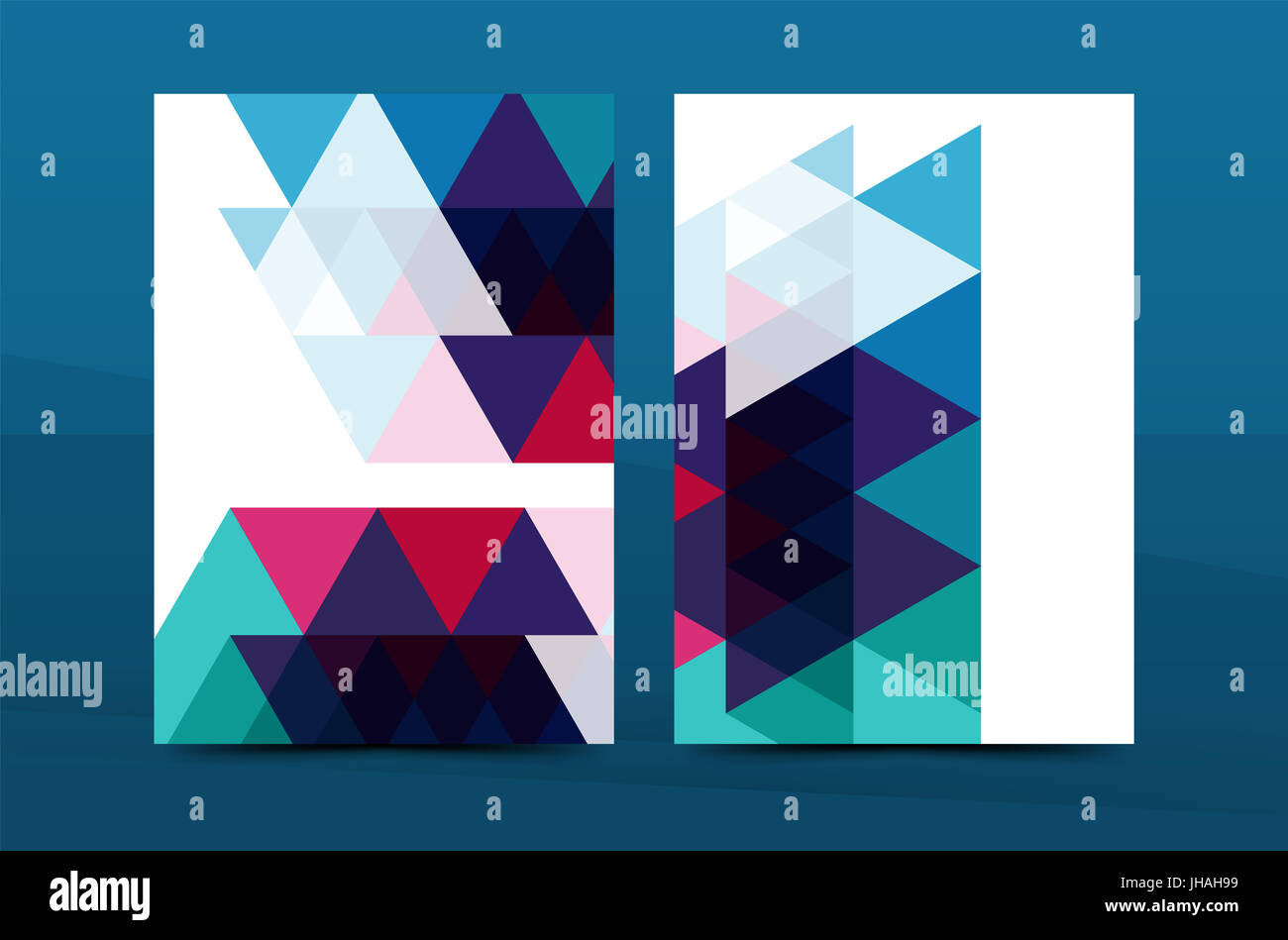 Geometric design A4 size cover print template - annual report brochure ...