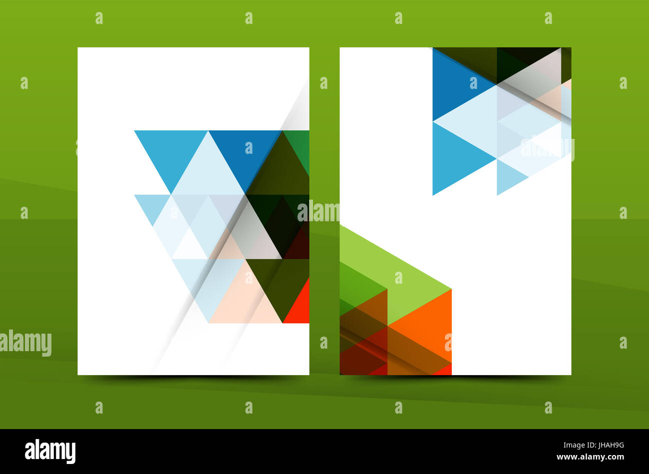 Geometric design A4 size cover print template - annual report brochure ...