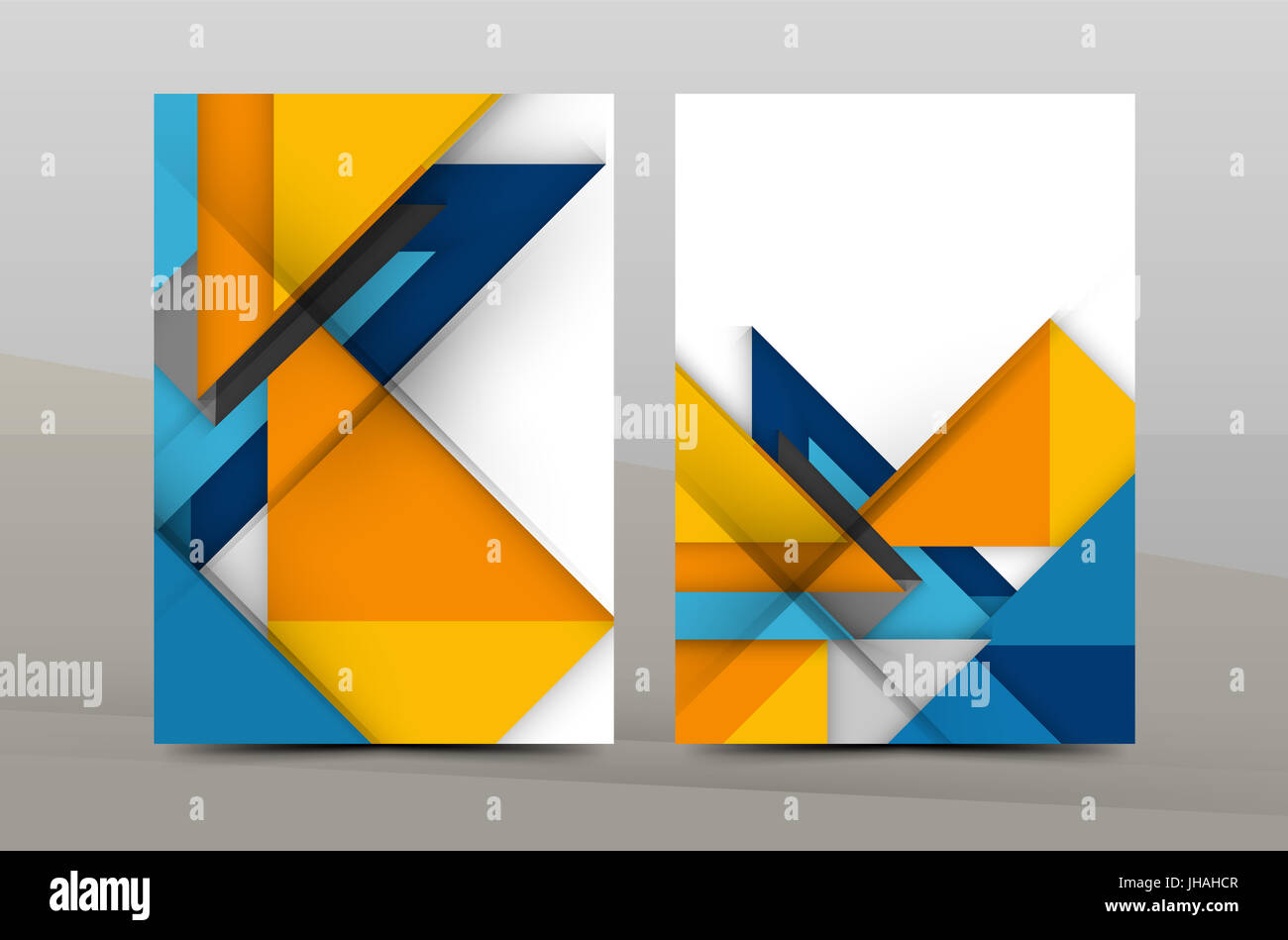 Square and triangle design. Colorful geometric A4 business print ...