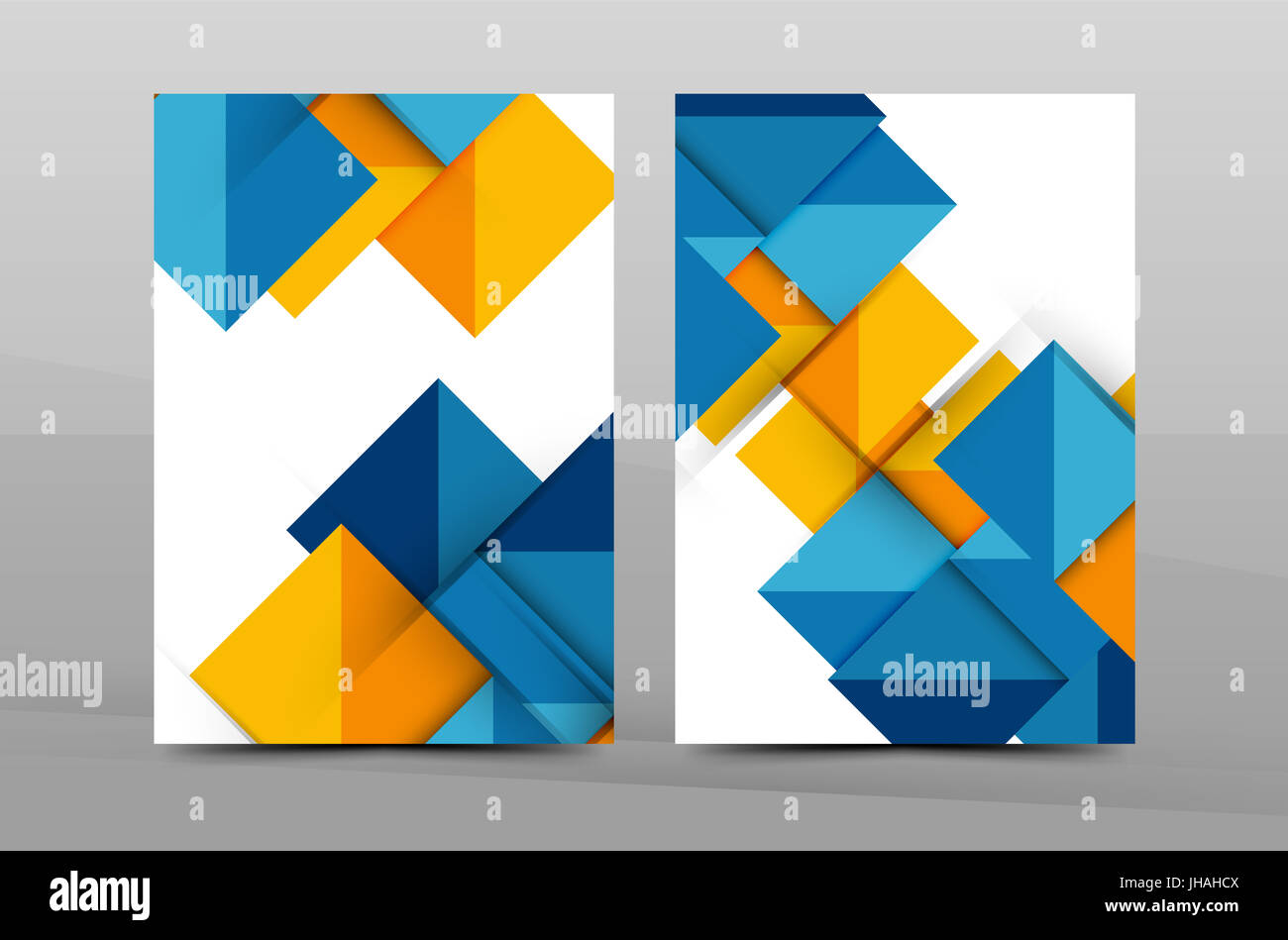 Square and triangle design. Colorful geometric A4 business print ...