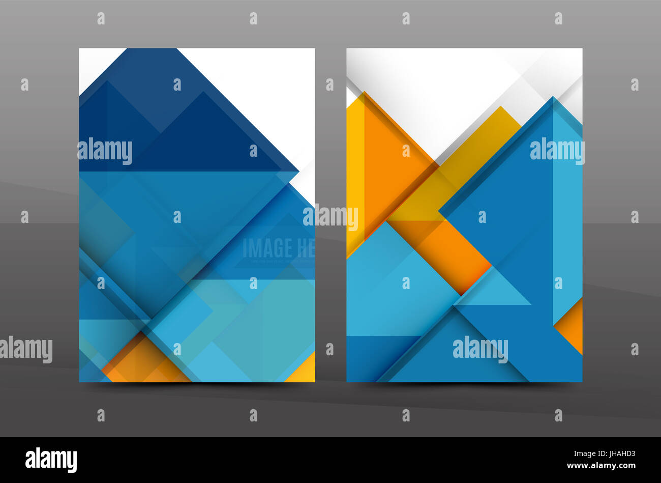 Square and triangle design. Colorful geometric A4 business print ...