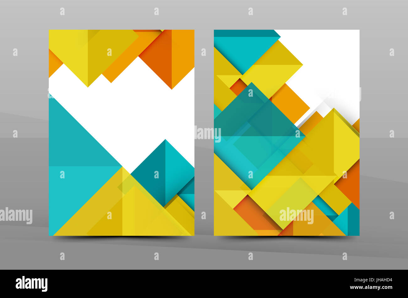Square and triangle design. Colorful geometric A4 business print ...