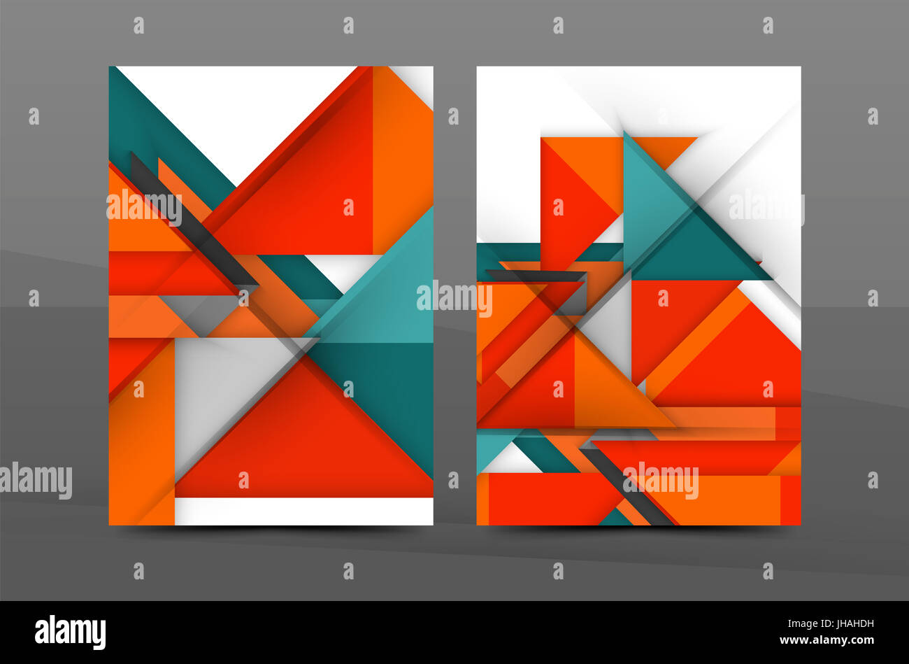 Square and triangle design. Colorful geometric A4 business print ...