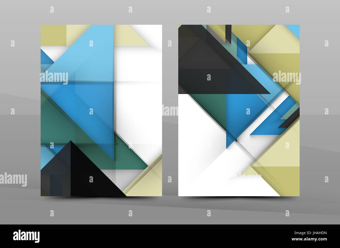 Square and triangle design. Colorful geometric A4 business print ...