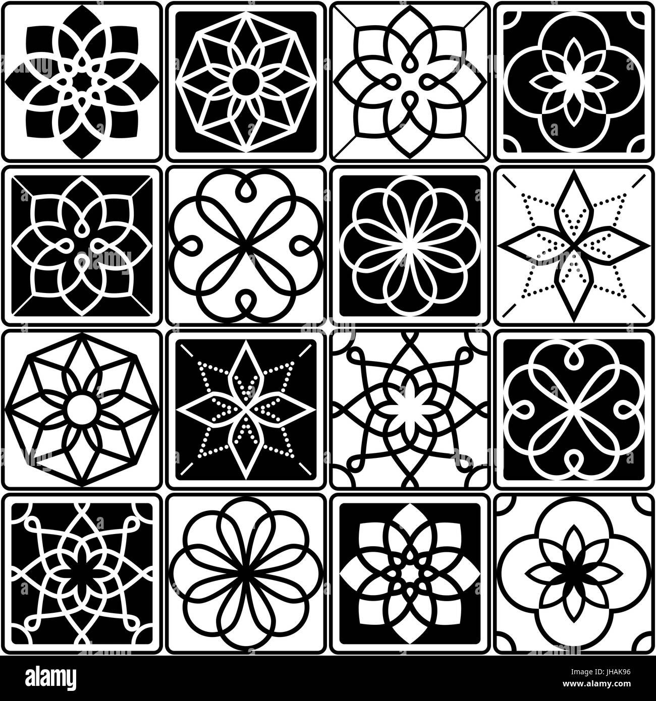 Geometric shape floral patchwork Stock Vector Images - Alamy
