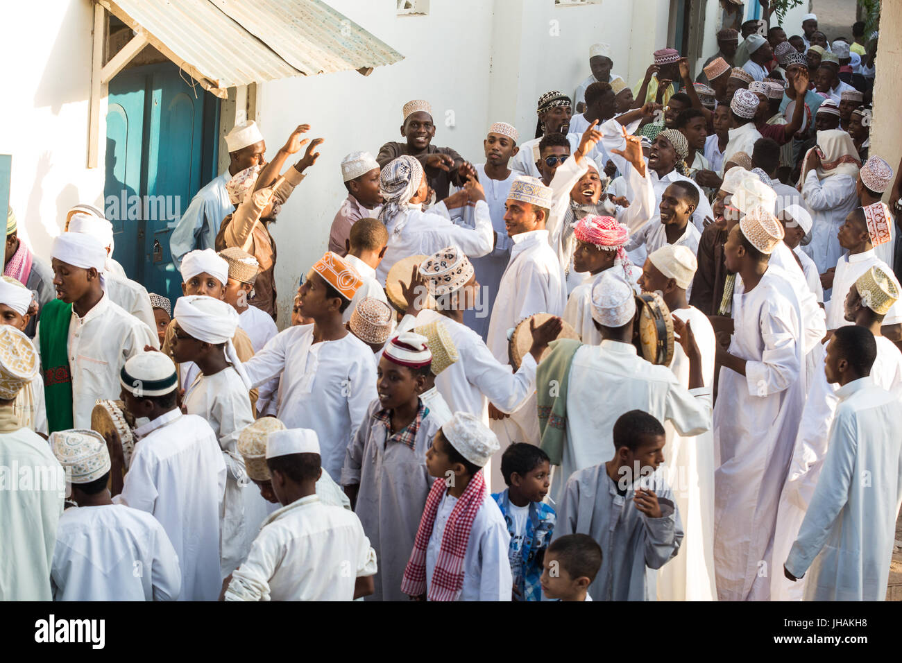 Procession (Zefe) along the streets of Lamu old town to celebrate ...