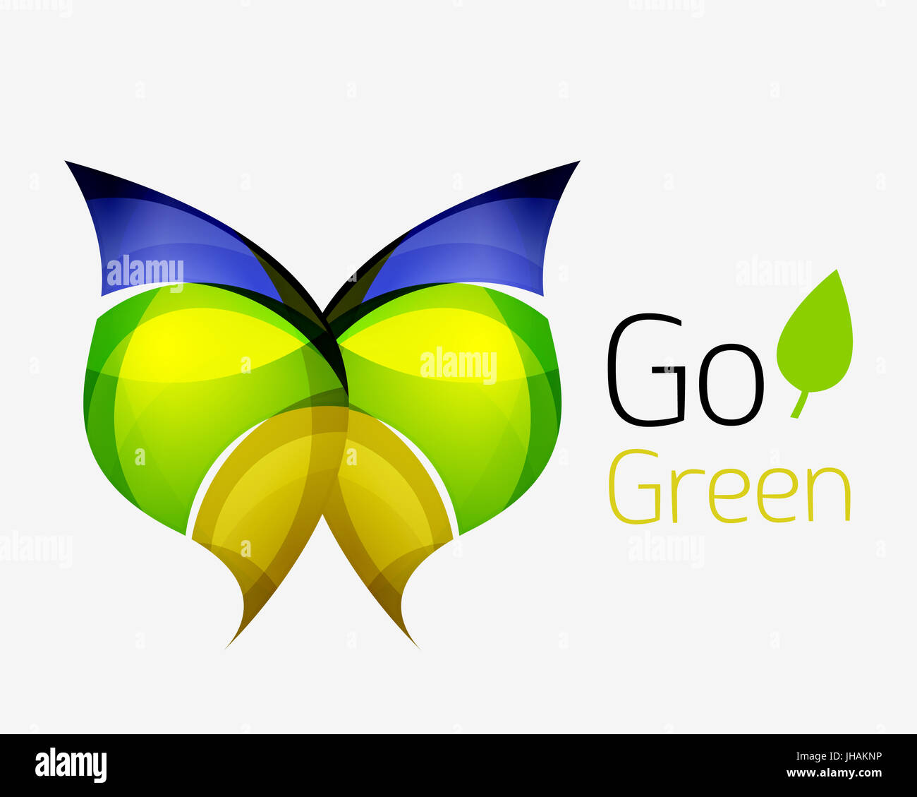 Go green abstract nature logo. illustration Stock Photo - Alamy