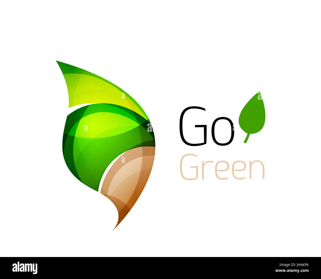 Go green abstract nature logo. illustration Stock Photo - Alamy