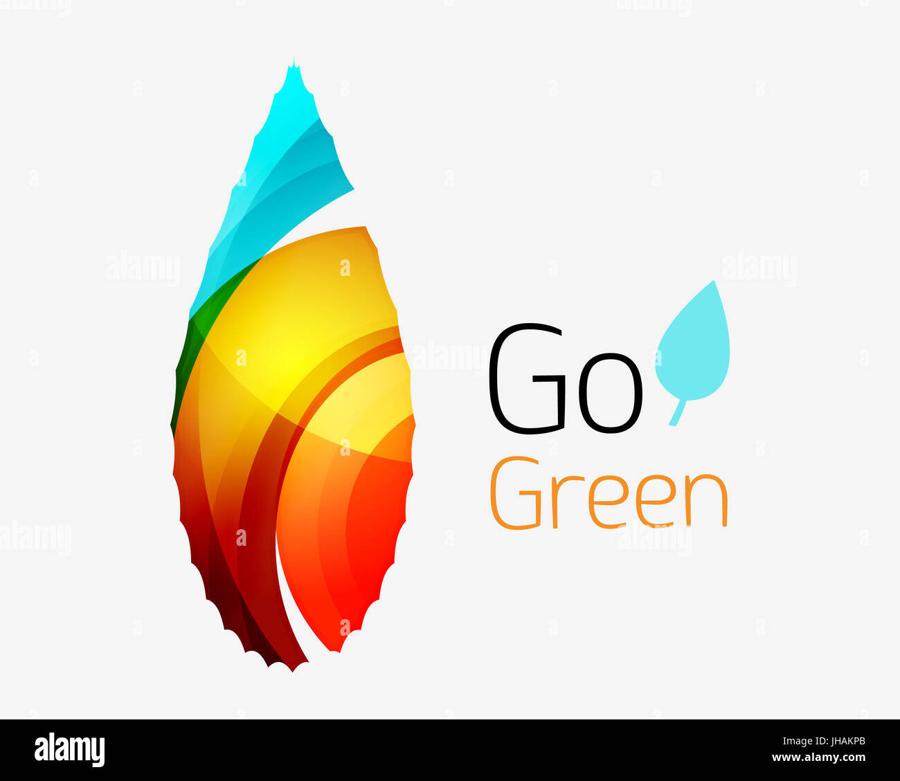 Go green abstract nature logo. illustration Stock Photo - Alamy