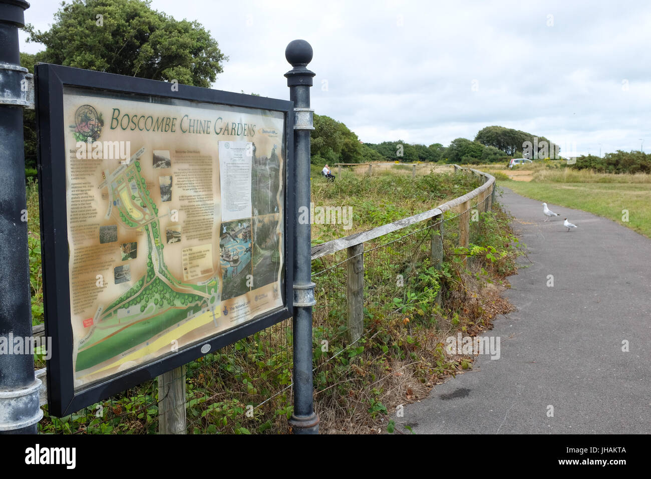 The entrance to Boscombe Chine Gardens in Boscombe, near Bournemouth in ...