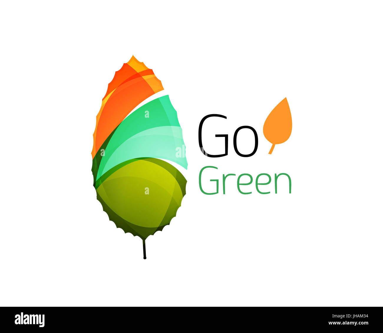Go green abstract nature logo. illustration Stock Photo - Alamy