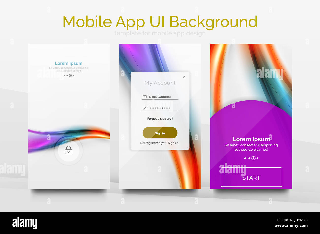 Mobile application interface background, user interface - UI. Smartphone screen mockup gui ...