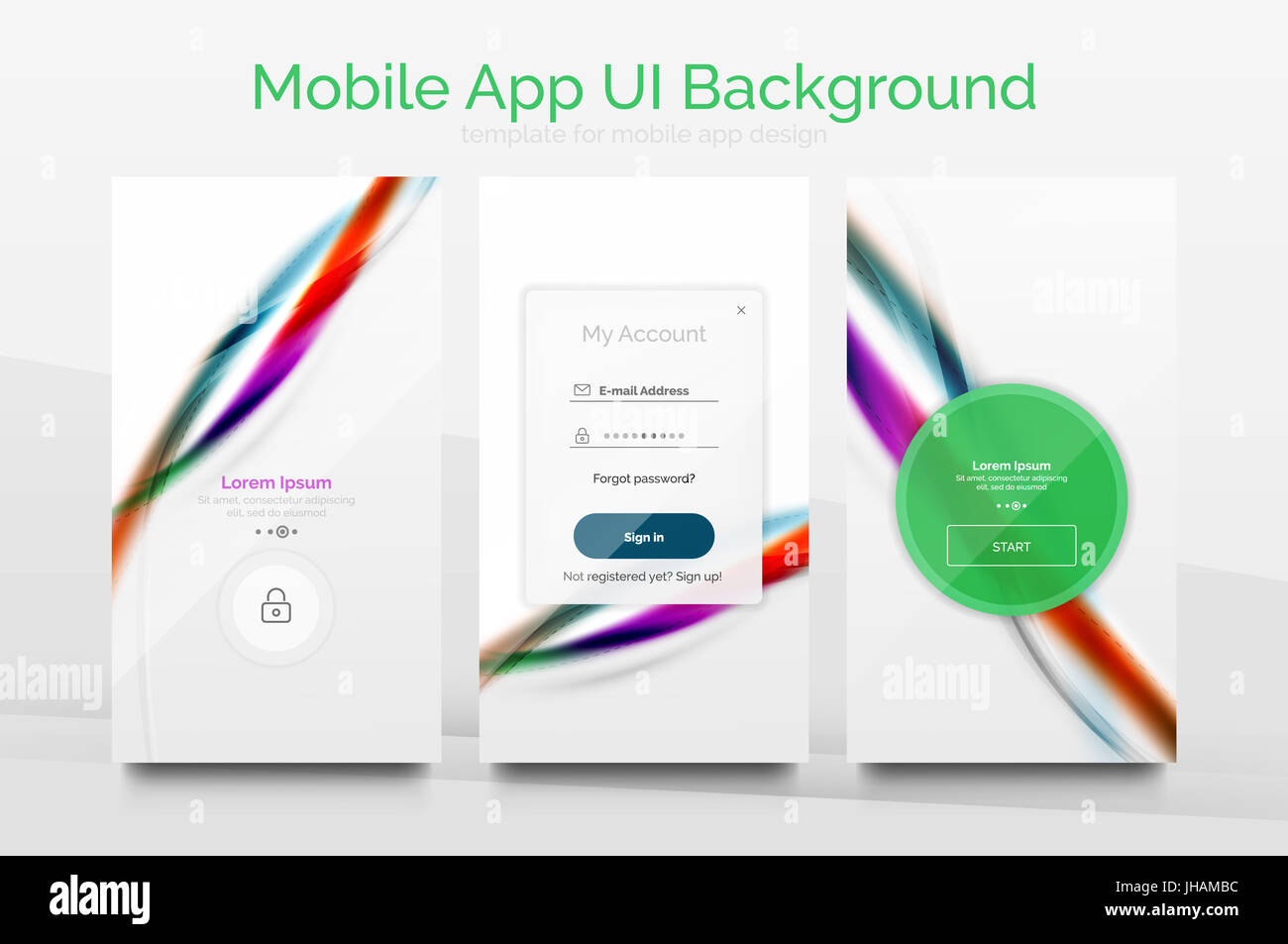 Mobile application interface background, user interface - UI. Smartphone screen mockup gui ...