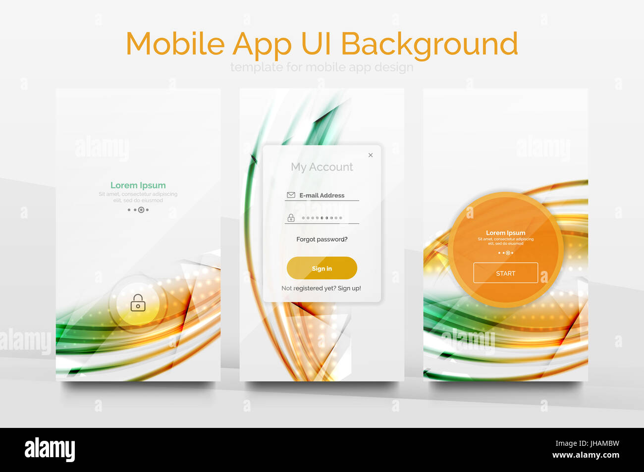Mobile application interface background, user interface - UI. Smartphone screen mockup gui ...