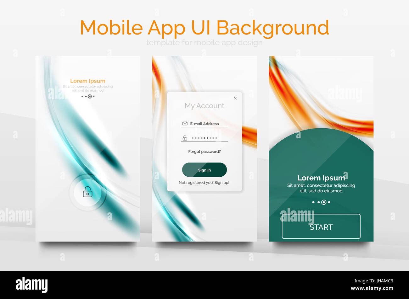 Mobile application interface background, user interface - UI. Smartphone screen mockup gui ...