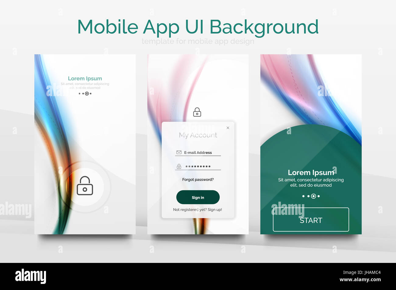Mobile application interface background, user interface - UI. Smartphone screen mockup gui ...