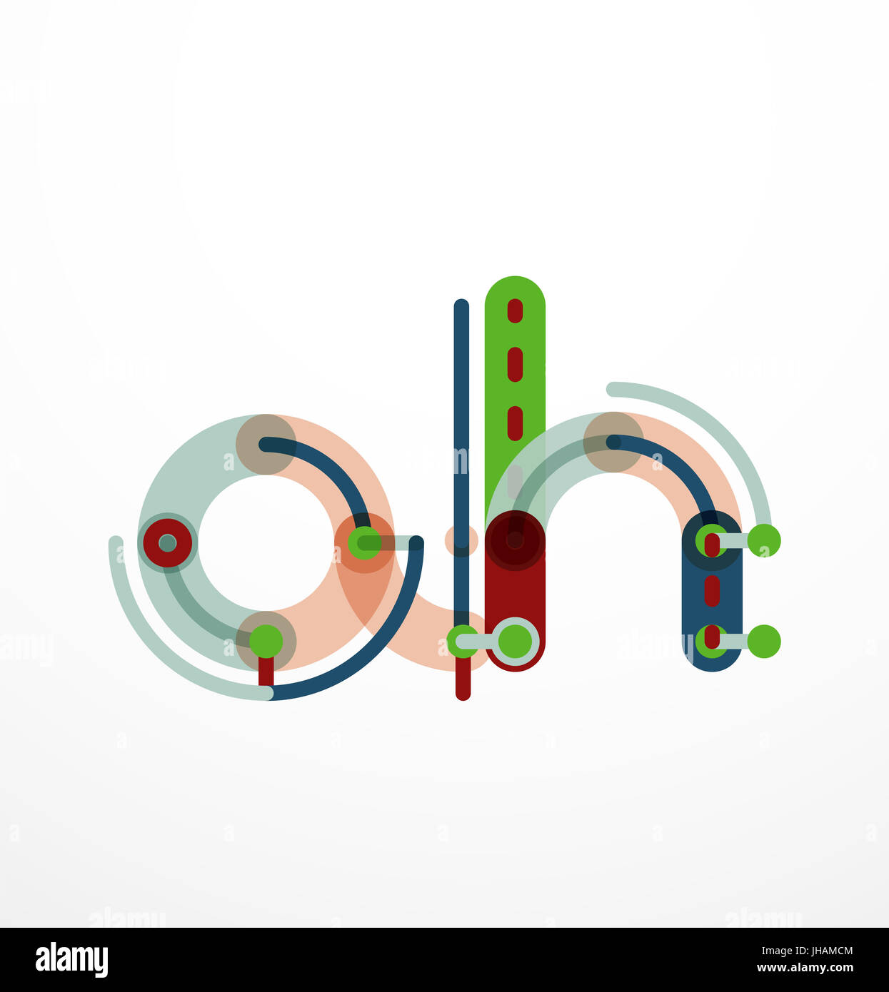 Linear initial letters, logo branding concept, cartoon funny style ...