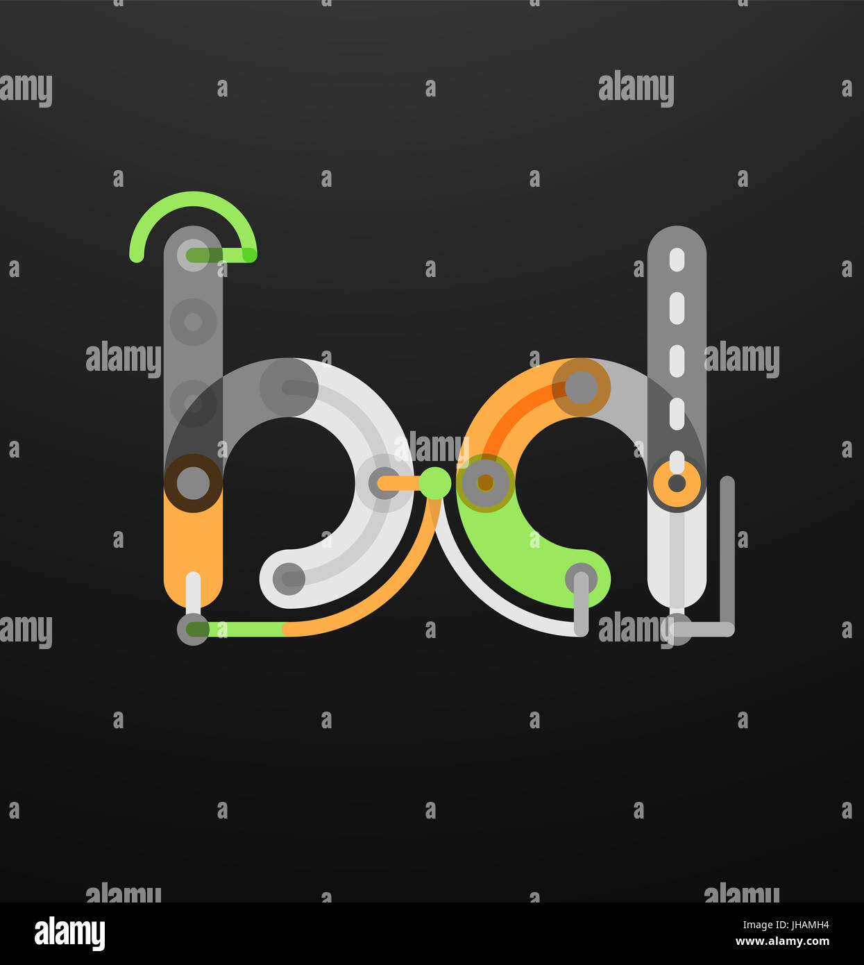 Colorful funny cartoon letter icon. Business logo design Stock Photo ...