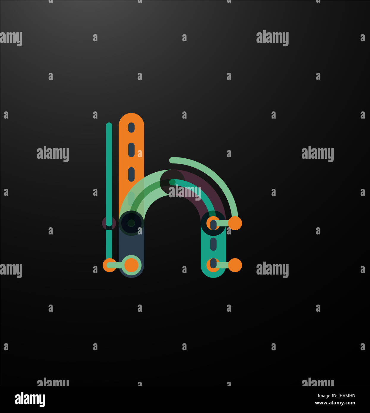 Company branding logo of initial letters on black. Flat cartoon ...