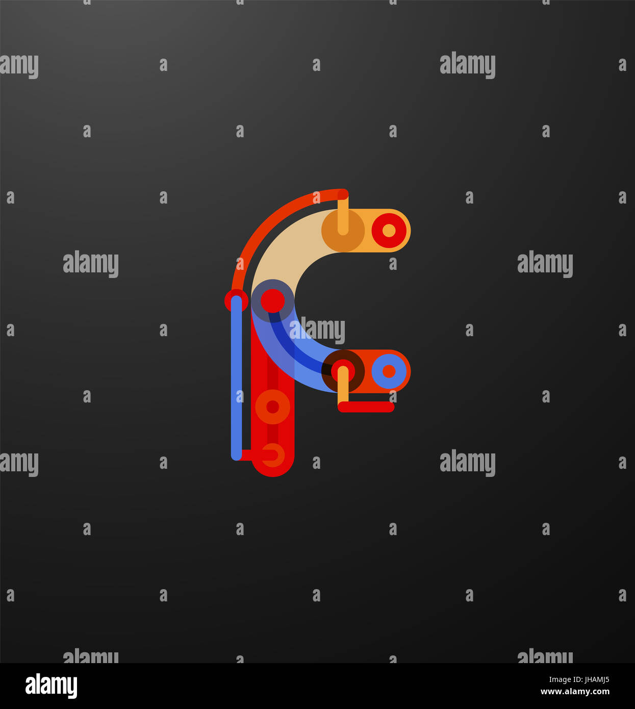 Cartoon linear letters icons. Modern funny logo concept Stock Photo - Alamy