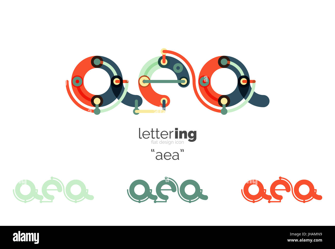 Linear initial letters, logo branding concept, cartoon funny style ...