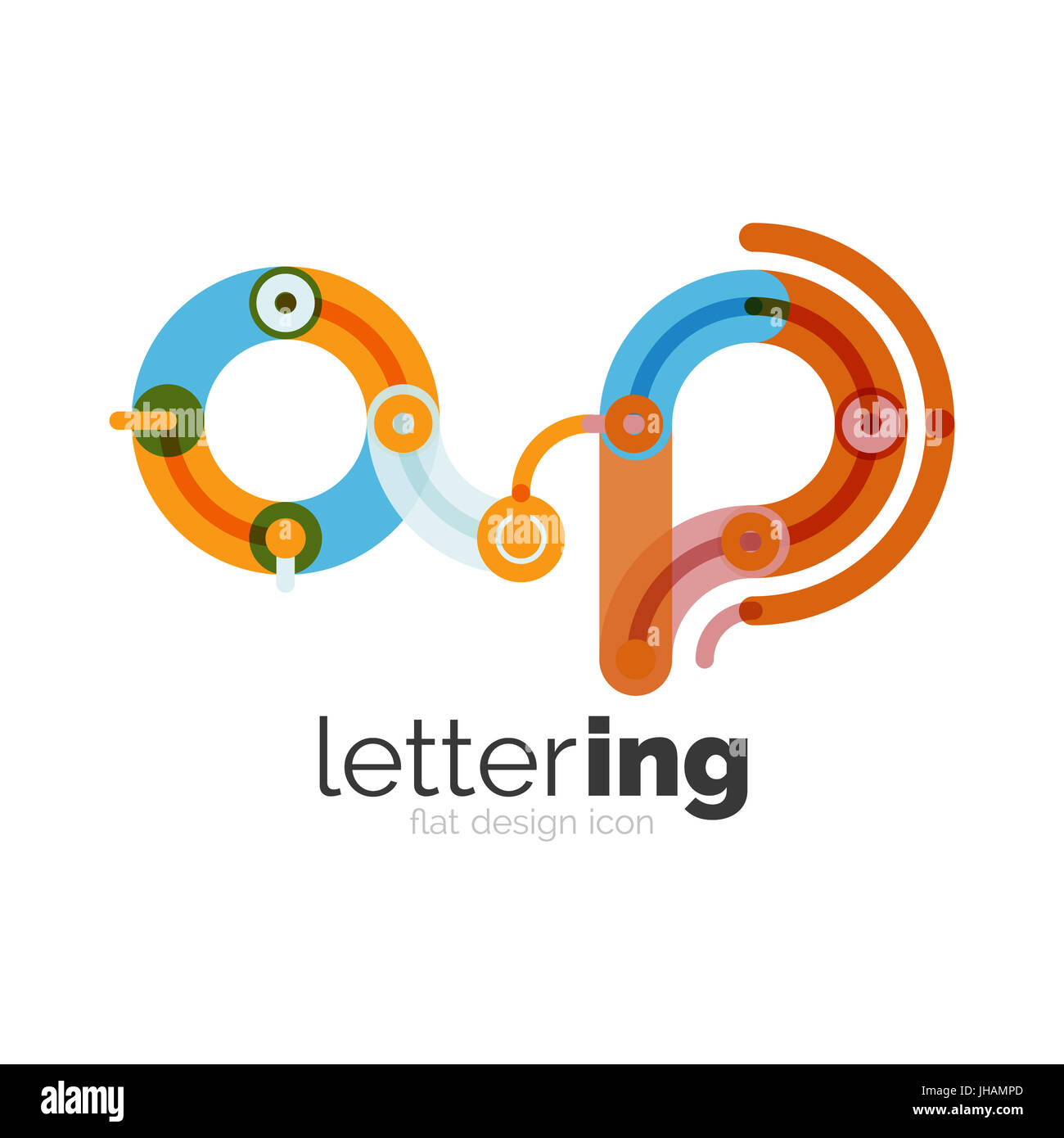 Letter logo business linear icon on white background. Alphabet initial ...