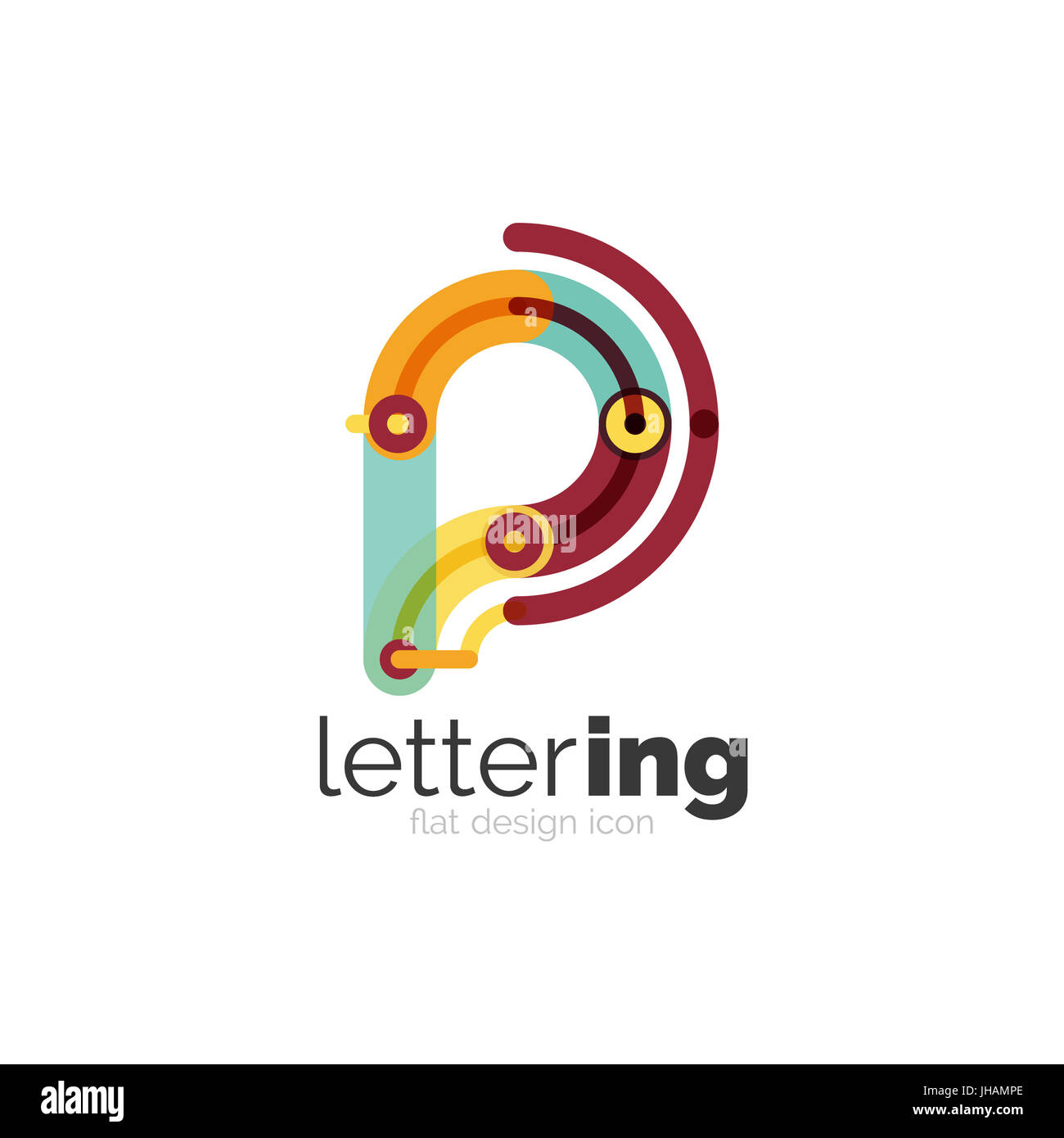 Letter logo business linear icon on white background. Alphabet initial ...