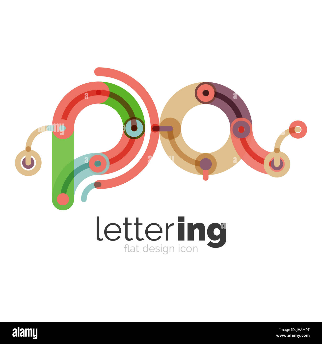 Letter logo business linear icon on white background. Alphabet initial ...
