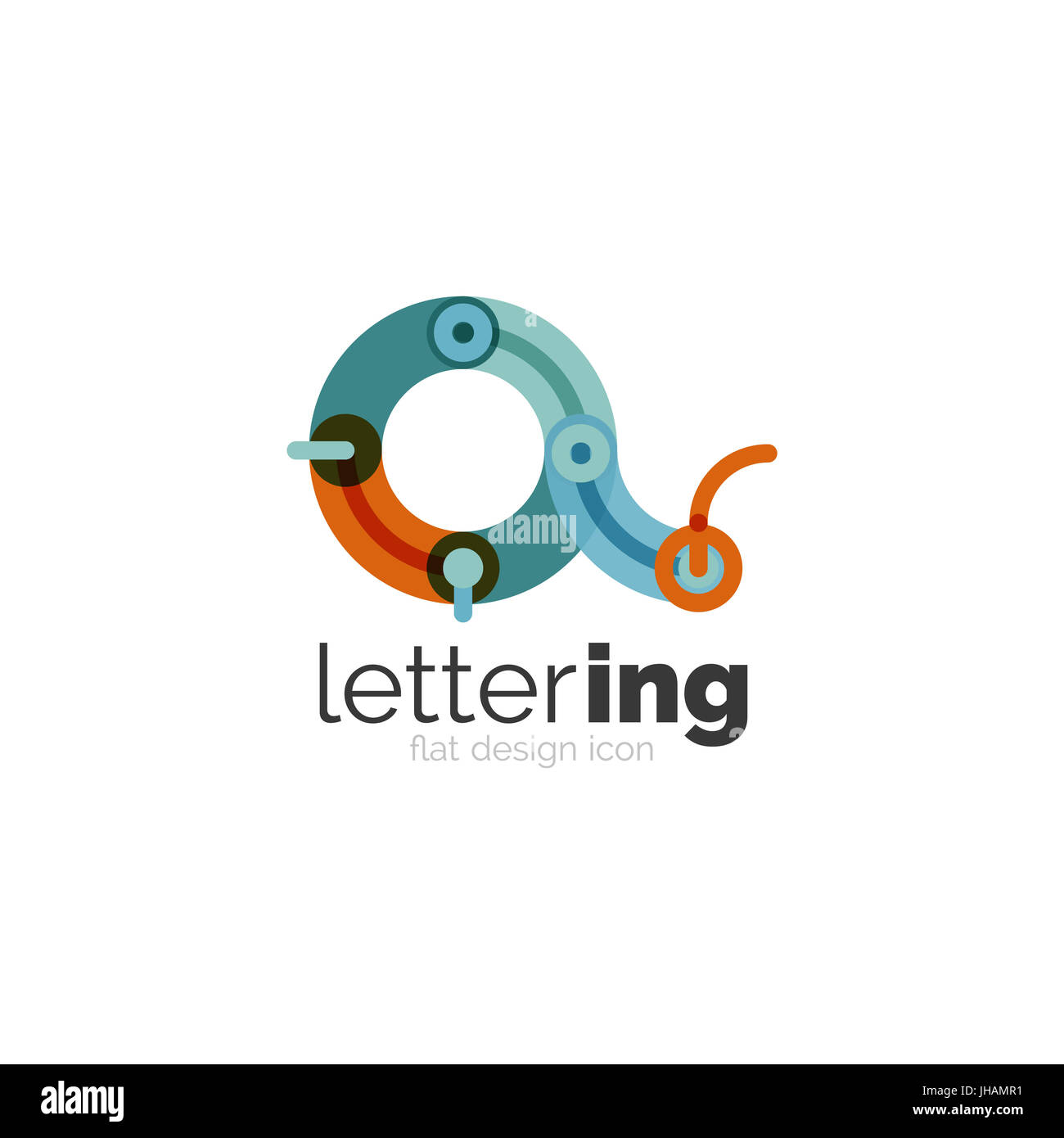 Letter logo business linear icon on white background. Alphabet initial ...