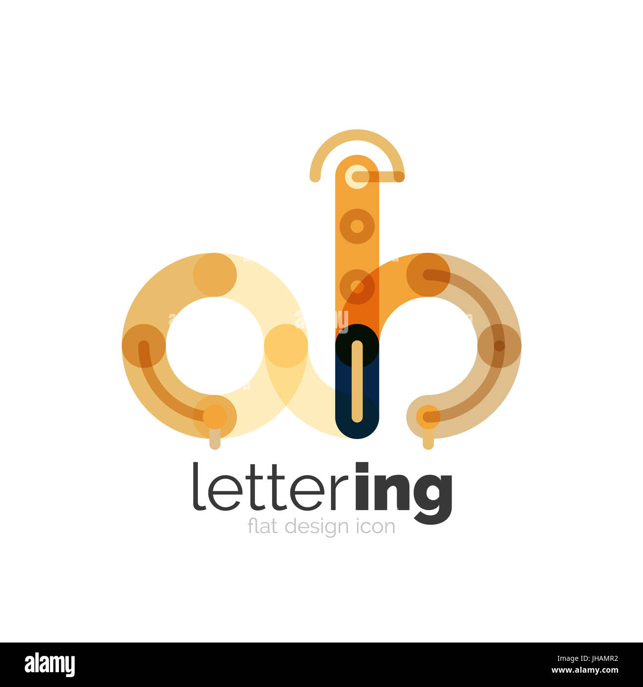 Letter logo business linear icon on white background. Alphabet initial ...