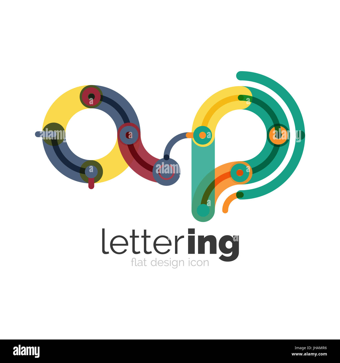 Letter logo business linear icon on white background. Alphabet initial ...