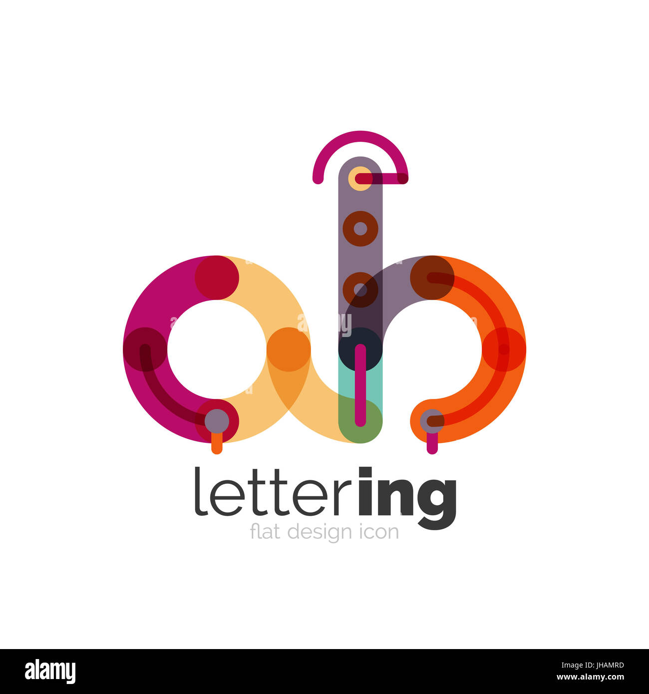 Letter logo business linear icon on white background. Alphabet initial ...