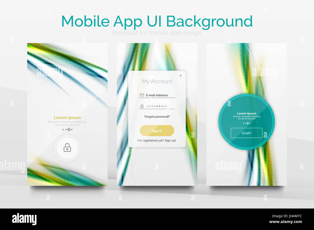 Mobile application interface background, user interface - UI. Smartphone screen mockup gui ...