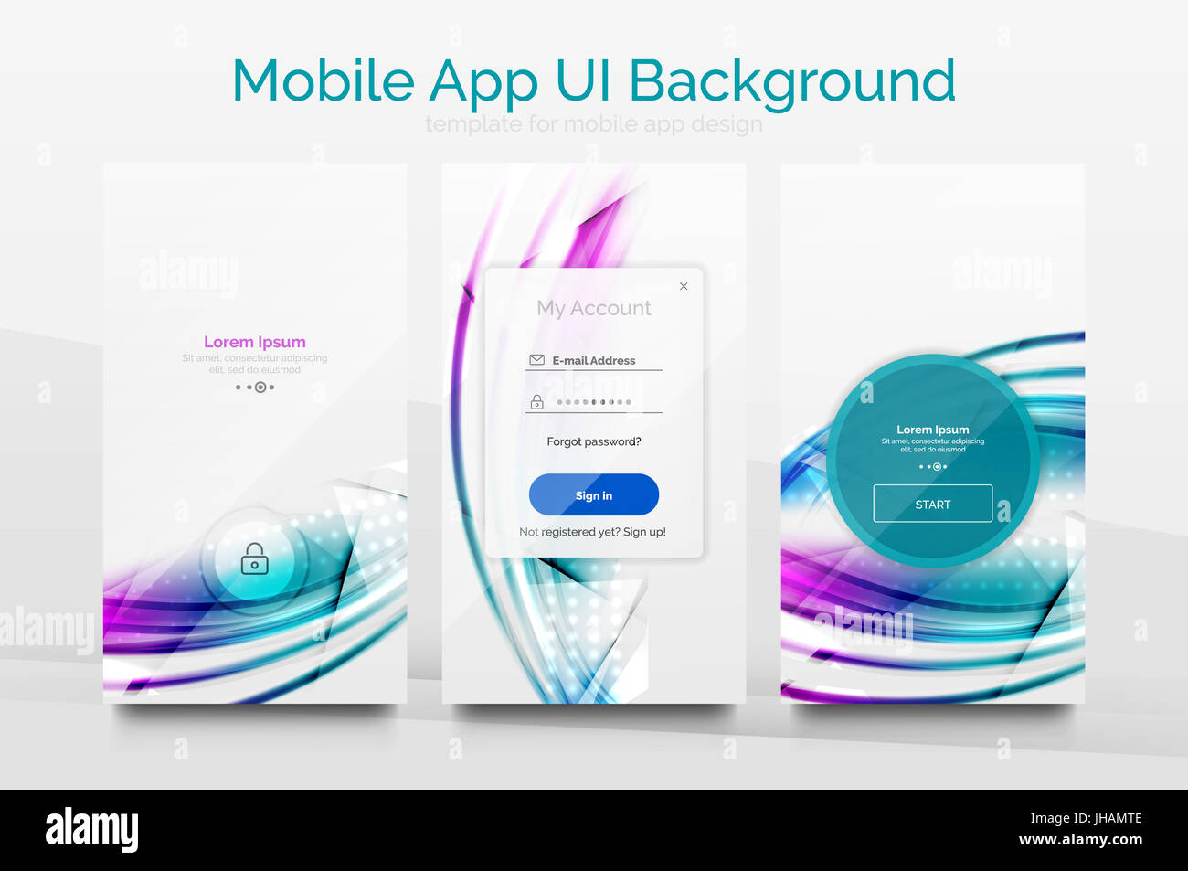Mobile application interface background, user interface - UI. Smartphone screen mockup gui ...