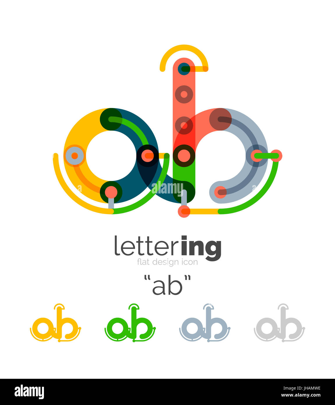 Linear business logo letter. Alphabet initial letters company name ...