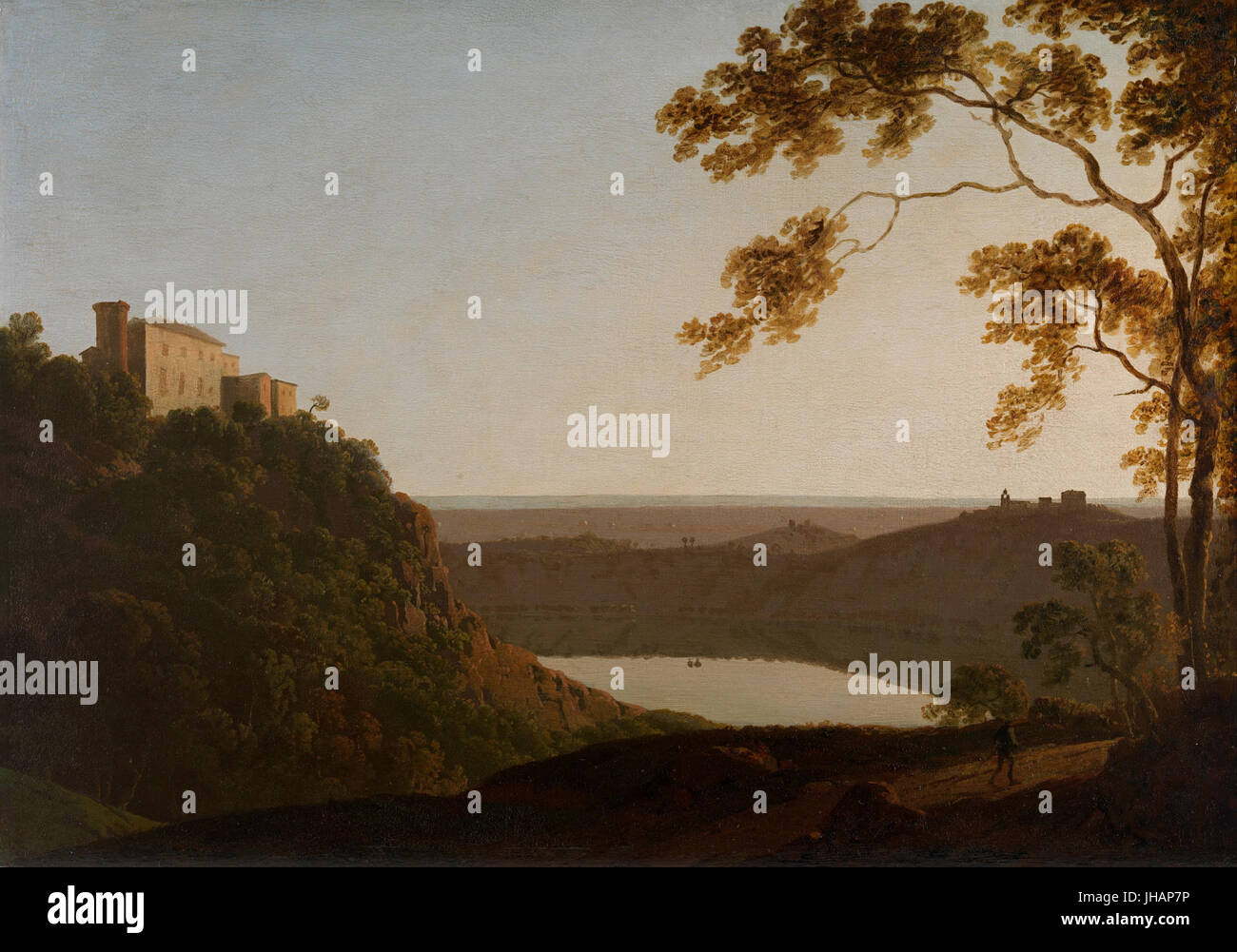 Joseph Wright of Derby - Lake Nemi, sunset Stock Photo - Alamy