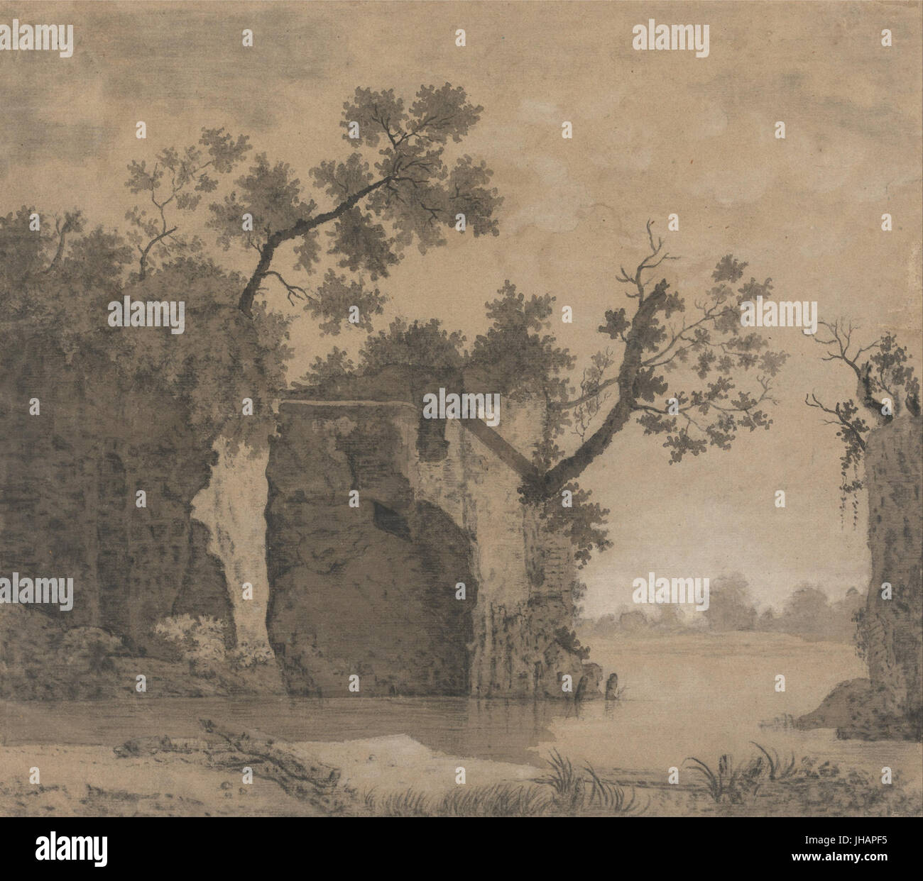 Joseph Wright of Derby - Landscape with Ruins Stock Photo - Alamy