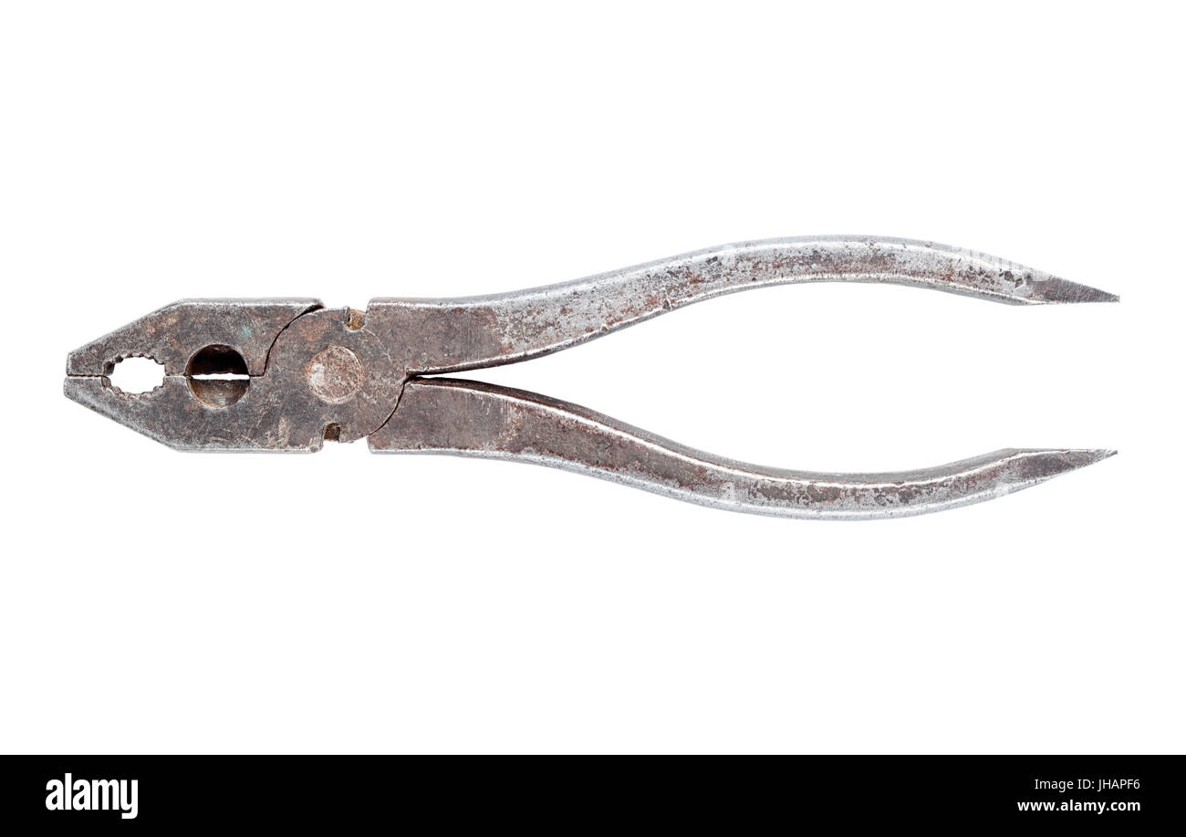 old rusty pliers isolated on white background Stock Photo - Alamy
