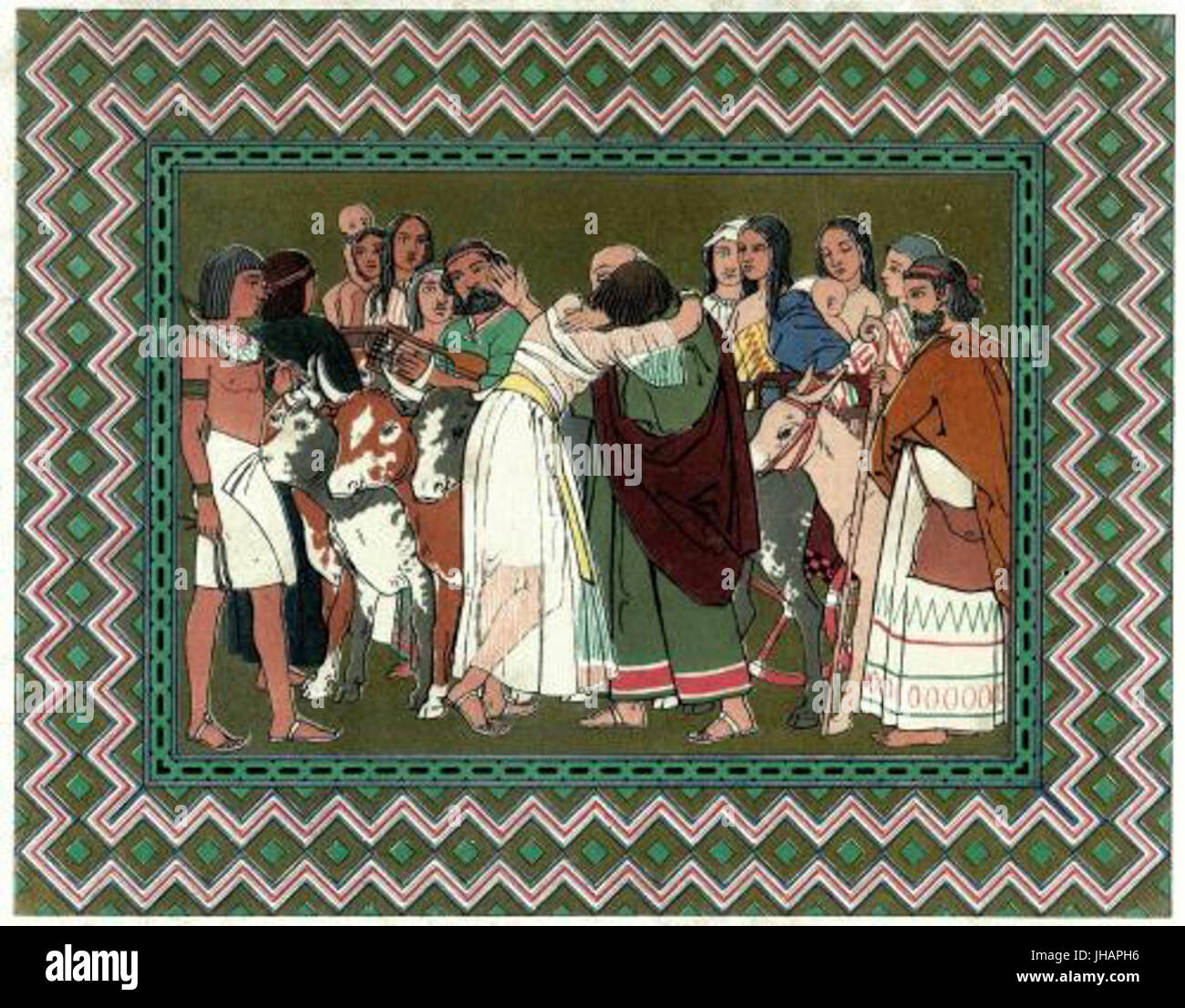 Joseph and Jacob reunited Stock Photo - Alamy