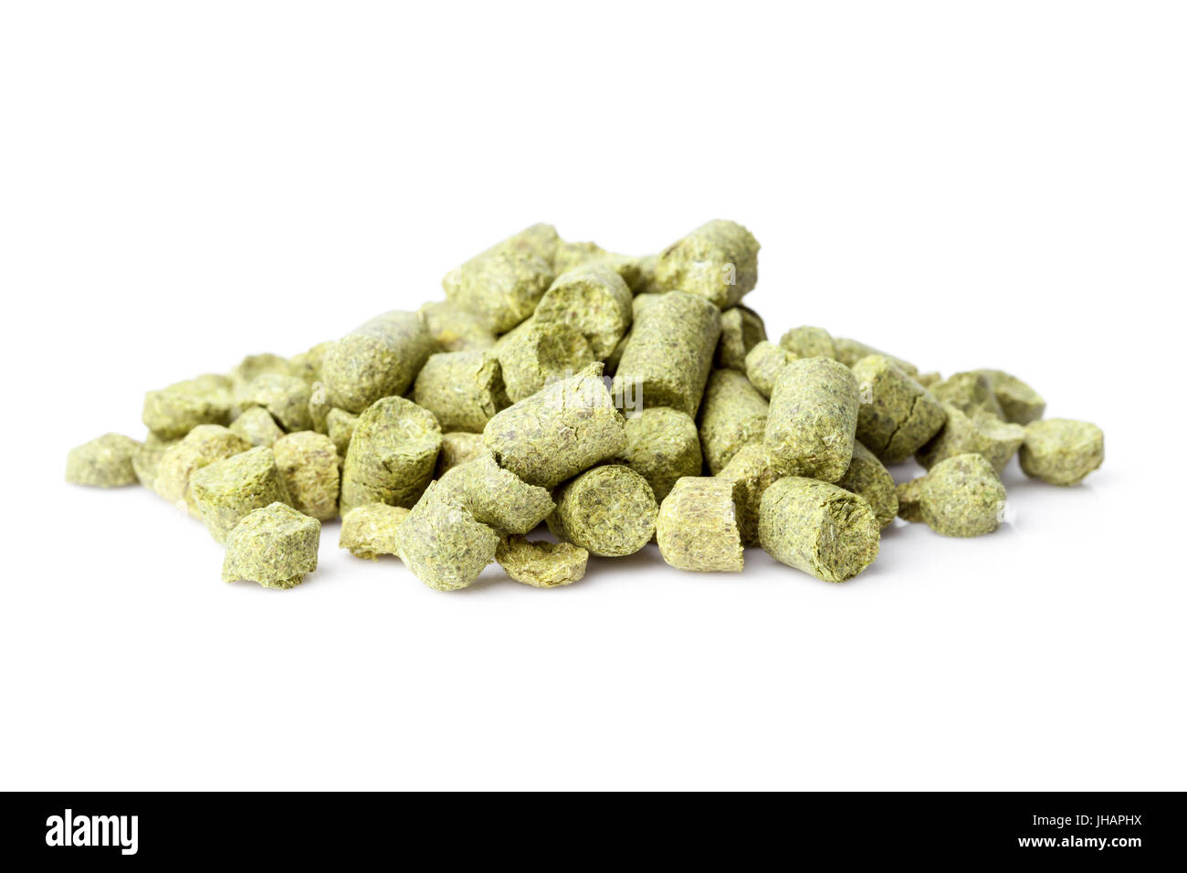 hops pellets isolated on white background Stock Photo - Alamy