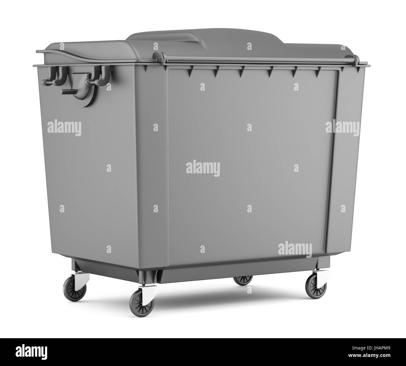 gray garbage container isolated on white background. 3d illustration ...